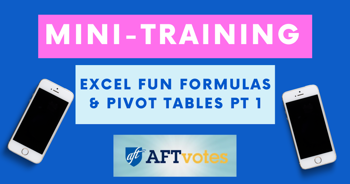 Excel in Excel Series: Filters/Sorting & Pivot Tables · AFT Political Trainings
